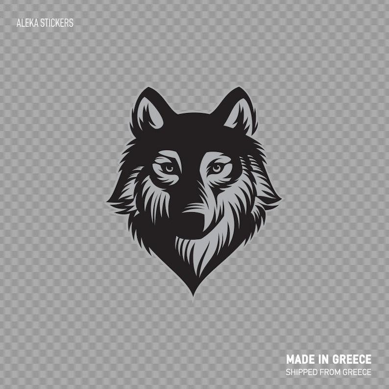 Decal Sticker Gray Wolf Head Aggressive Hungry Fear Death Terror ...