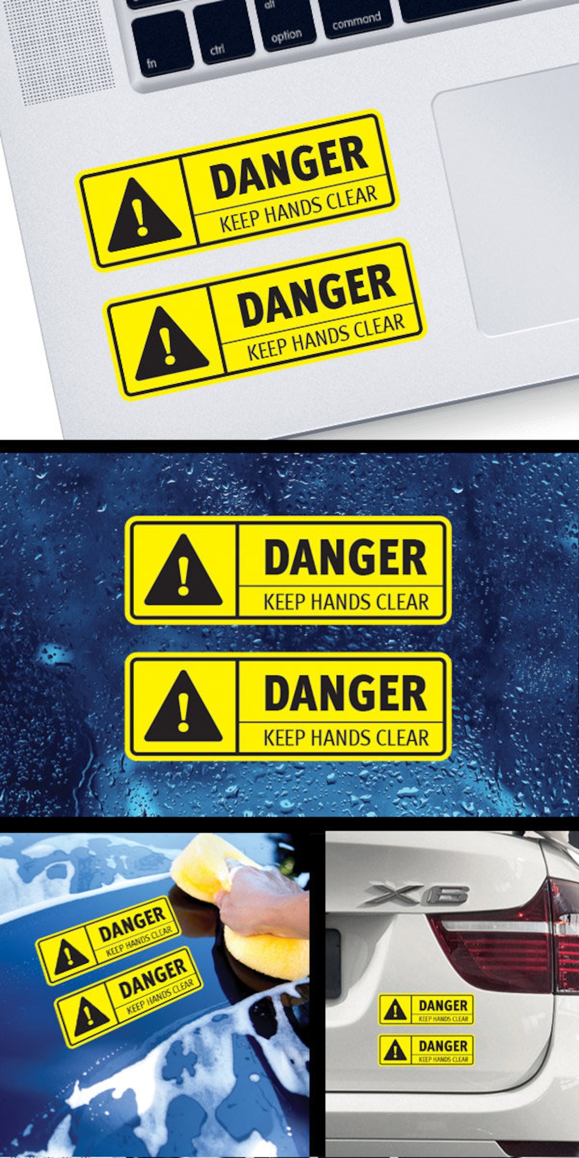 Decal Sticker Danger Keep Hands Clear Safety Sign Machine Safety Info ...