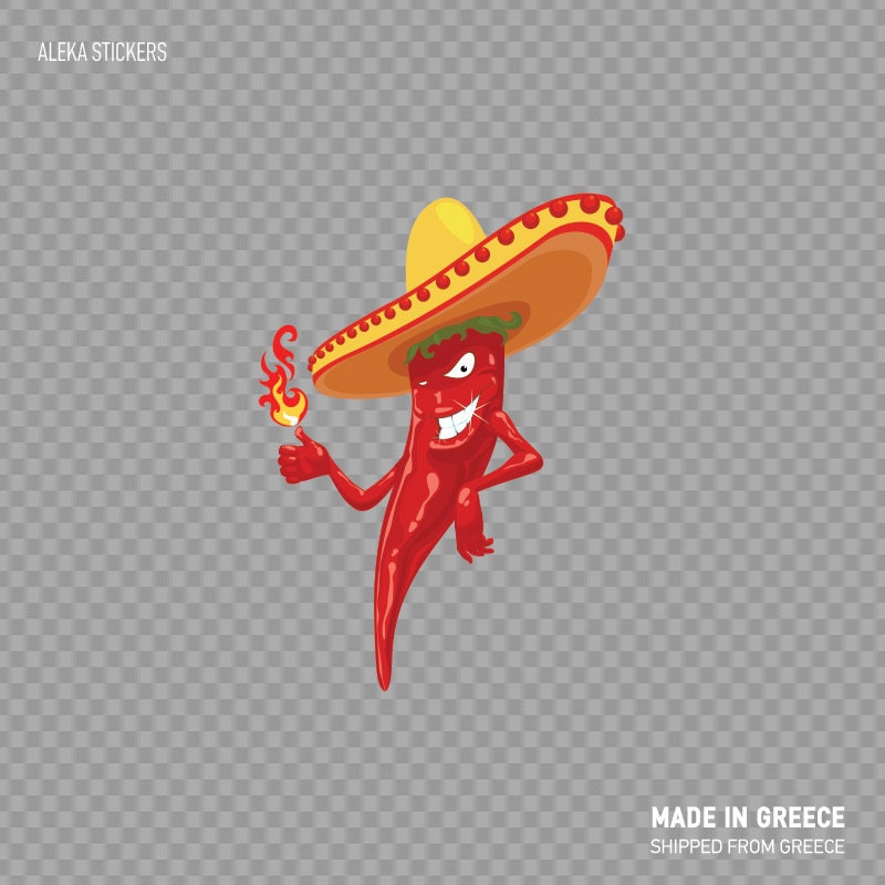 Decal Sticker Extremely Hot Chili Pepper Restaurant Decoration Food ...
