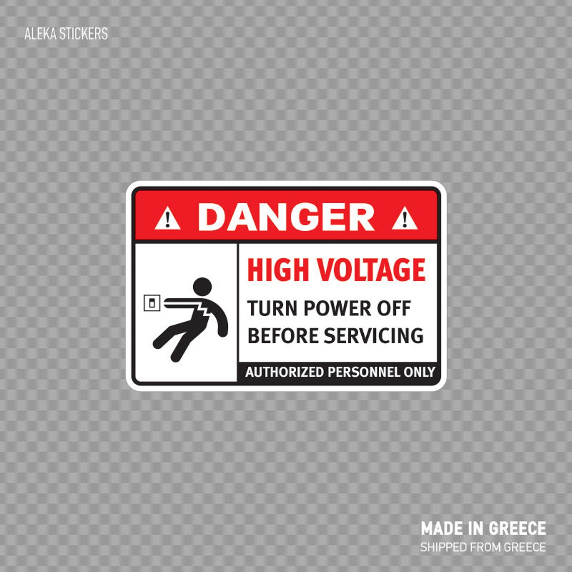Decal Sticker Danger High Voltage. Turn Power off Before - Etsy