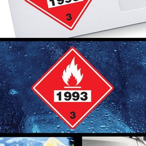 Decal Sticker Hazard Classification Class 3: Flammable Liq., N.o.s ...