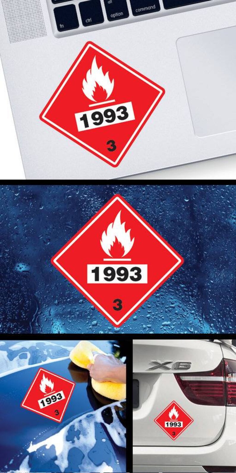 Decal Sticker Hazard Classification Class 3: Flammable Liq., N.o.s ...