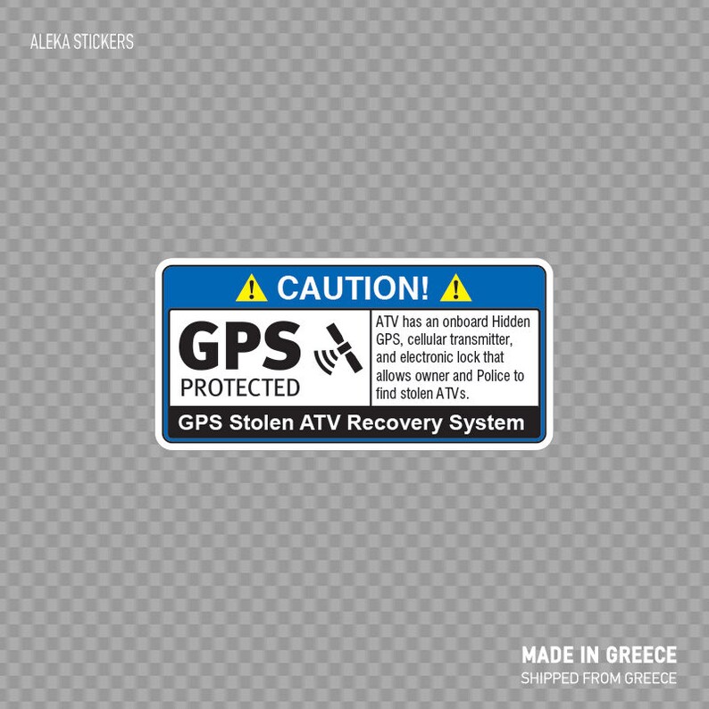 Decal Sticker Gps Protected Prevention Atv Safety Sign - Etsy