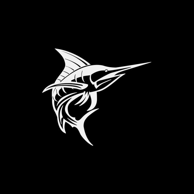 Decal Sticker Marlin Fishing Boat Decoration Bait the Hook - Etsy