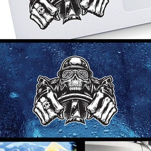 Decal Sticker Easy Rider Skull Car Decoration Engineer Mechanic Machine ...