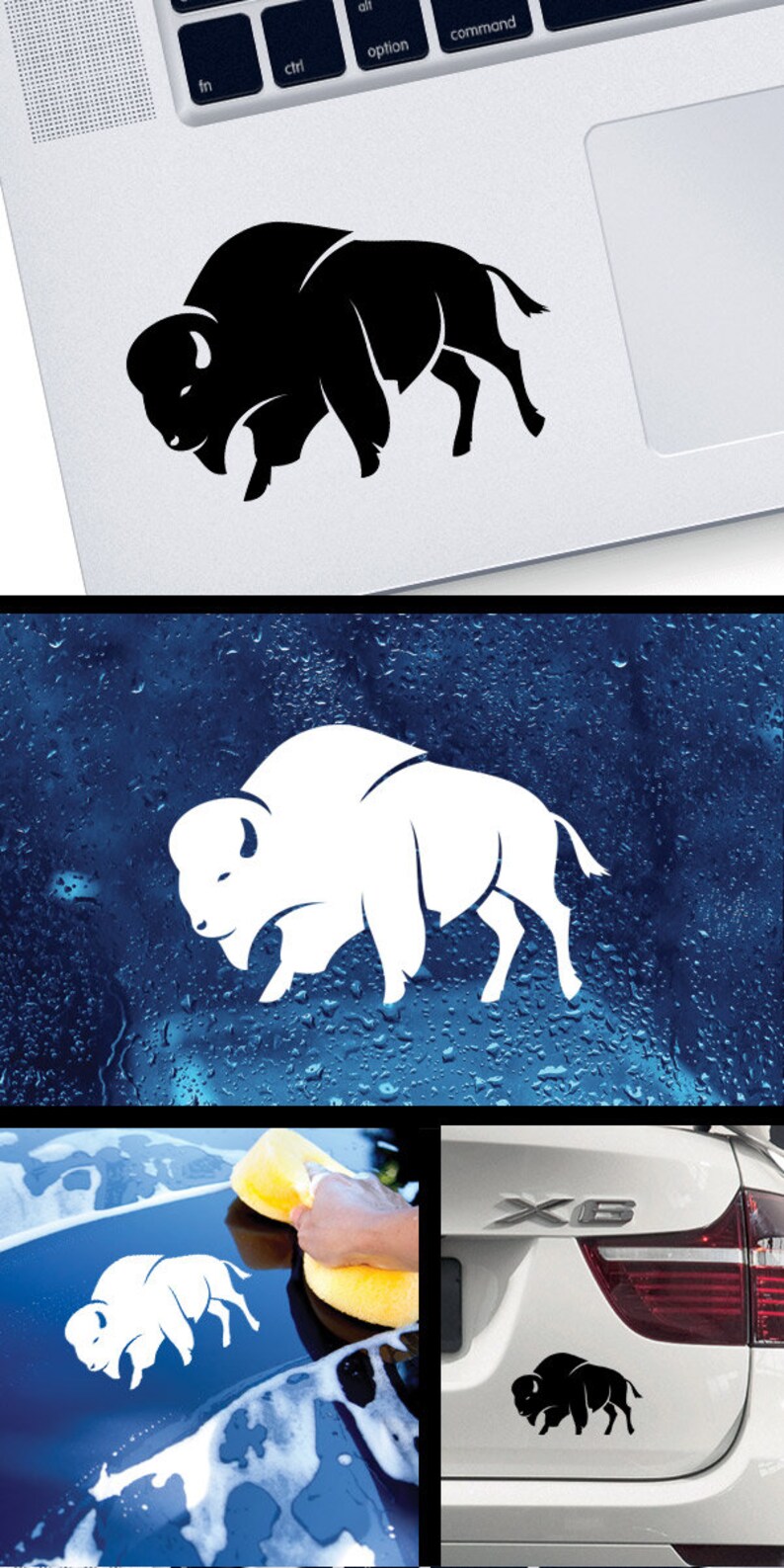 Decal Sticker Bison Buffalo Forest Mountain Nature Top Quality Vinyl ...