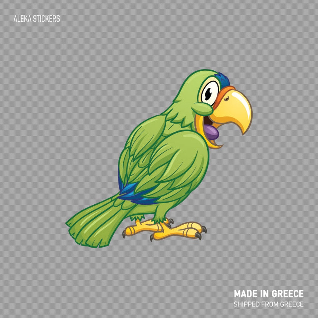 Decal Sticker Happy Parrot Aloha Exotic Talking Bird Caribbean Hawaii ...