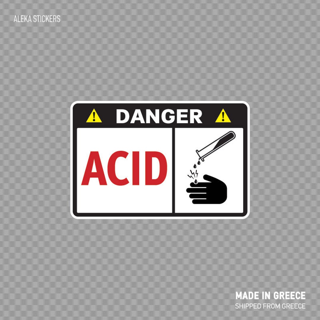 Decal Sticker Danger Acid Industry Safety Chemical Sign X4252 - Etsy