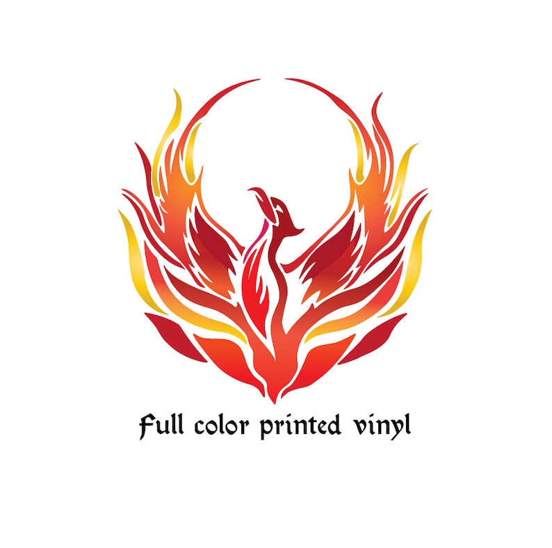 Decal Sticker Phoenix Rising From the Fire Flamed Fantasy Easy Rider ...