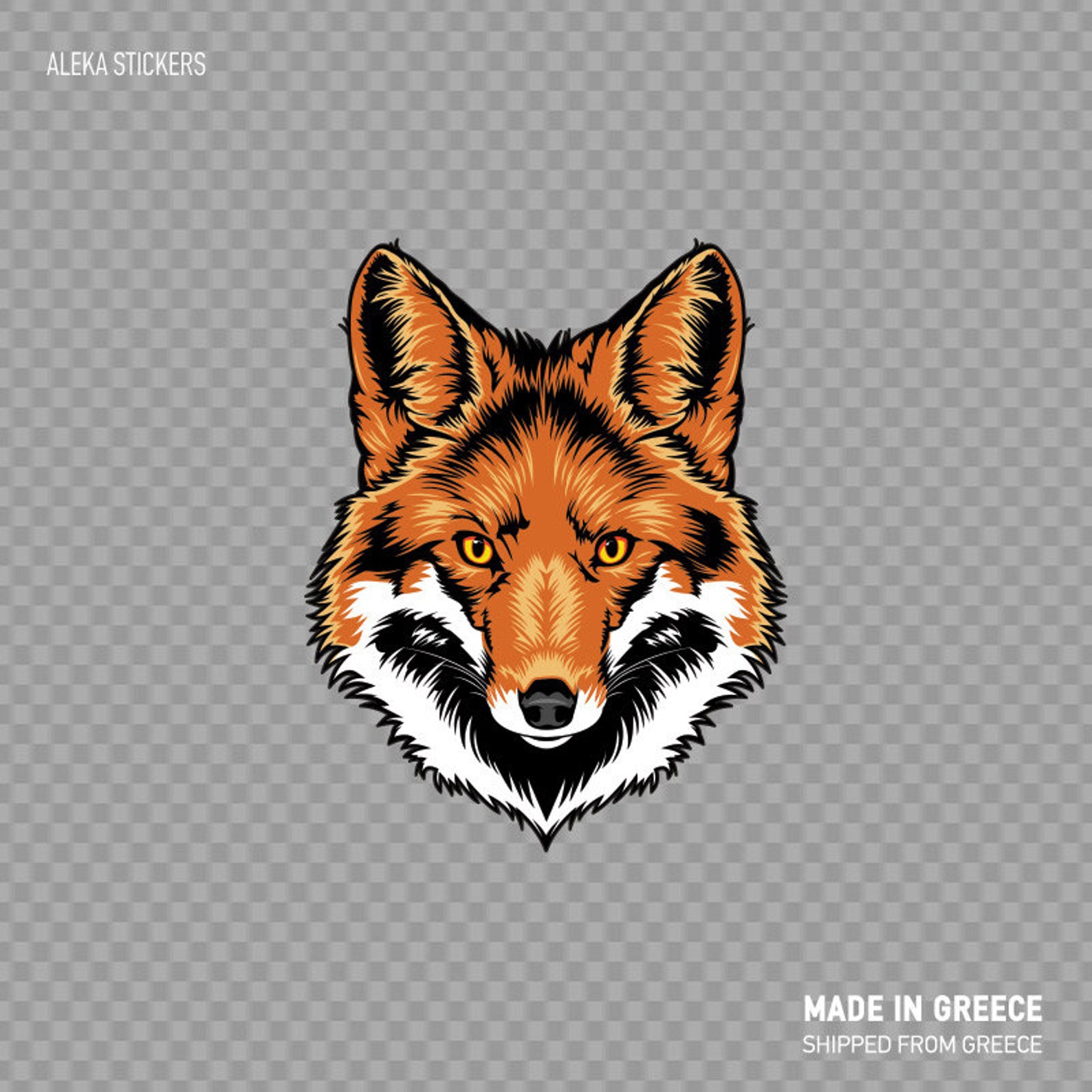 Decal Sticker Fox Head Illustration X3983 - Etsy