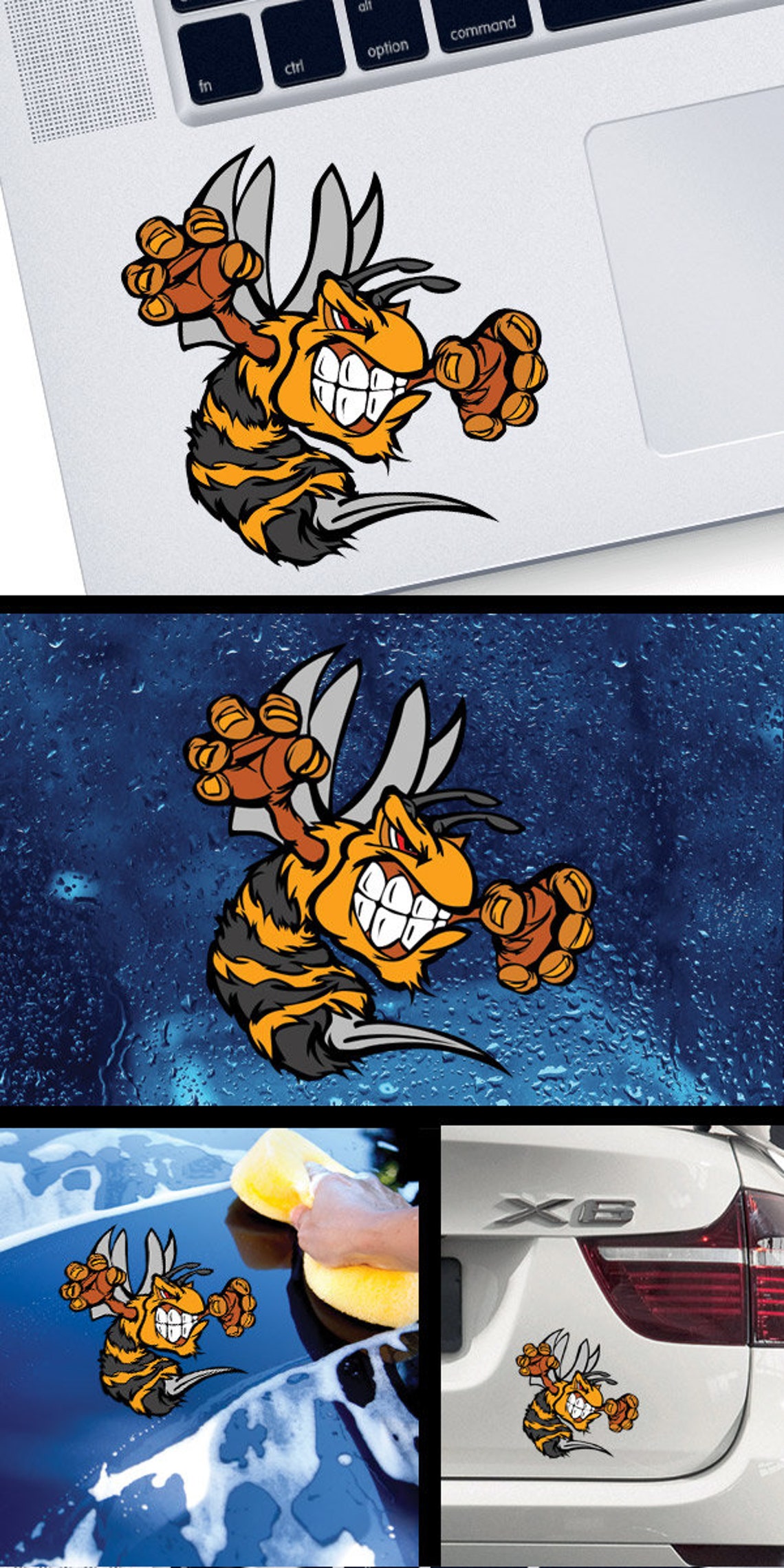 Decal Sticker Bee Hornet Wasp Prehistoric Honey Attack Aggression ...