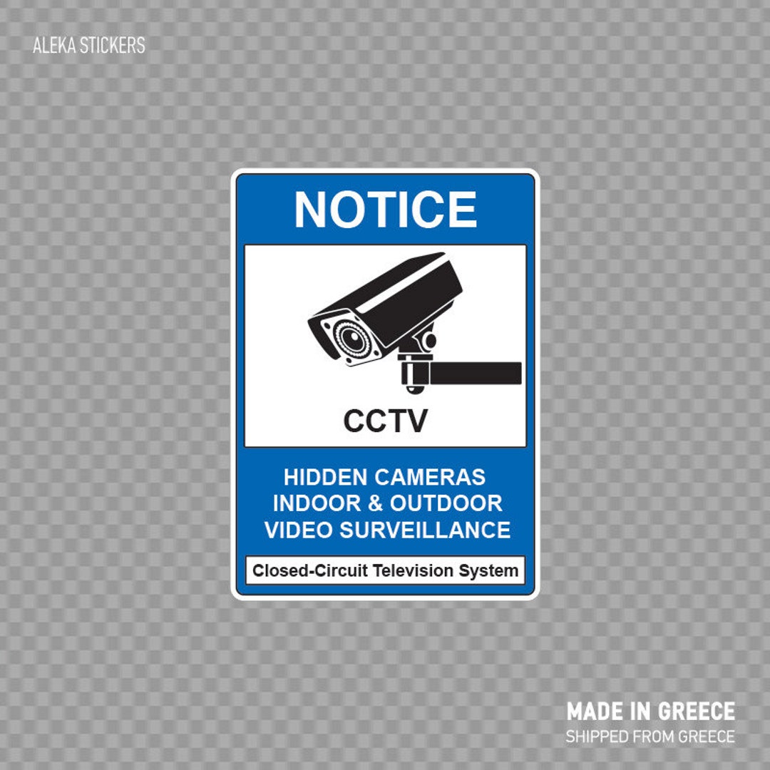 Decal Sticker Hidden Cameras, Indoor/outdoor Video Surveillance Warning ...