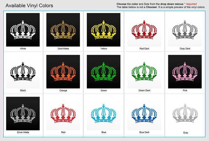 Decal Sticker Crown Design Royal Heraldic King Princess Kingdom Queen ...