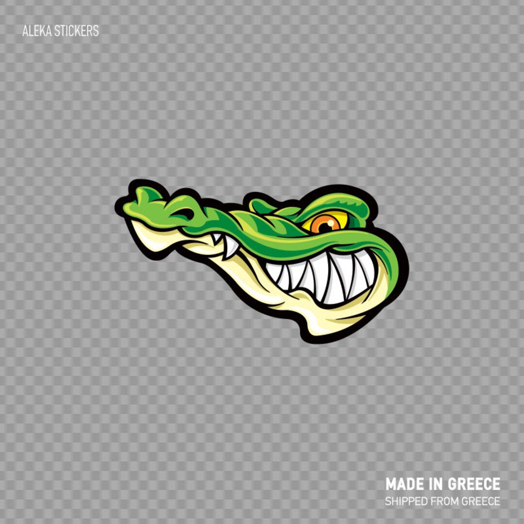 Decal Sticker Gator Alligator Cartoon Reptile Surf Style Exotic Fear ...