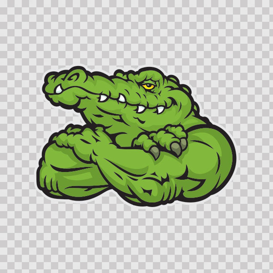 Decal Sticker Gator Alligator Head Cartoon Style Reptile Surf - Etsy