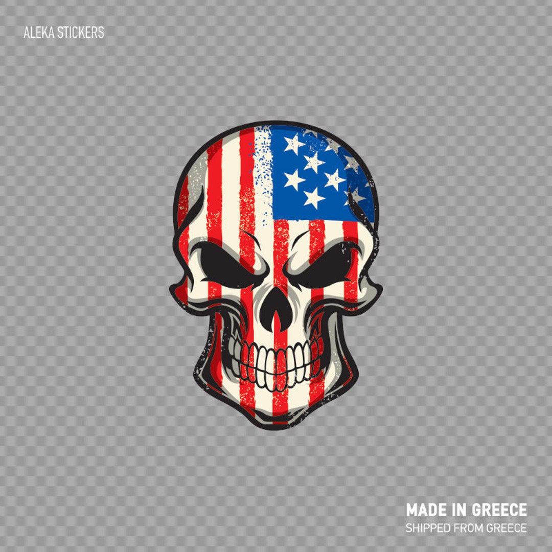Decal Sticker Flag Skull USA Sticker Decal: Showcase Your American ...