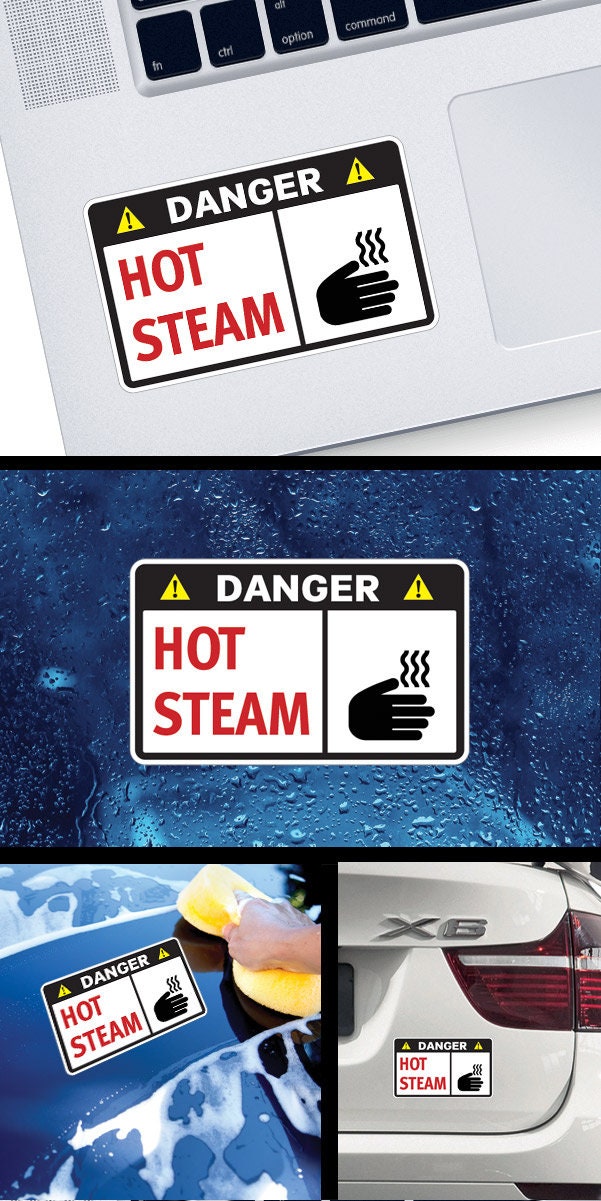 Decal Sticker Danger Hot Steam Quality Signage Safety Sign Industry ...