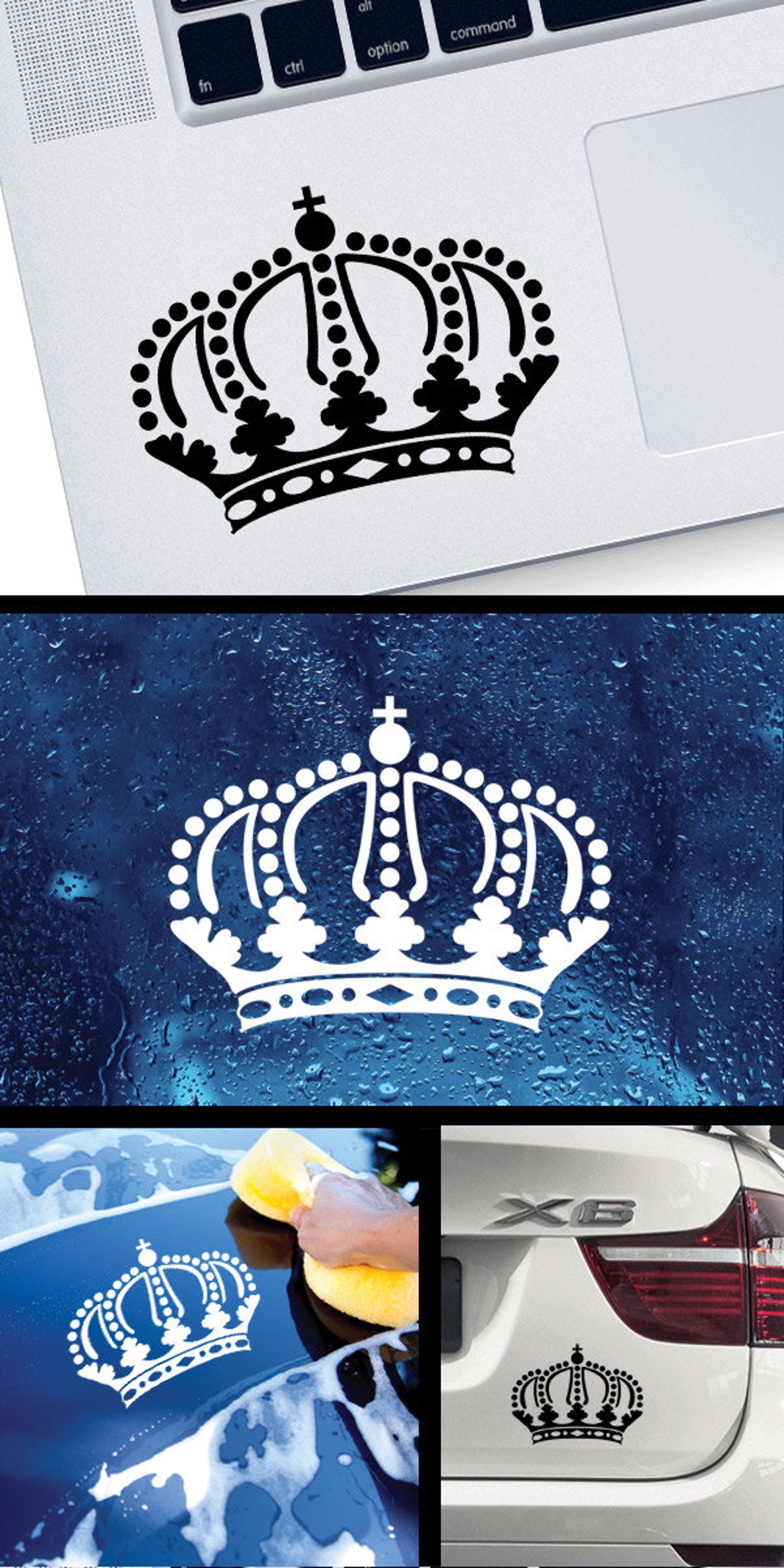 Decal Sticker Crown Design Royal Heraldic King Princess Kingdom Queen ...