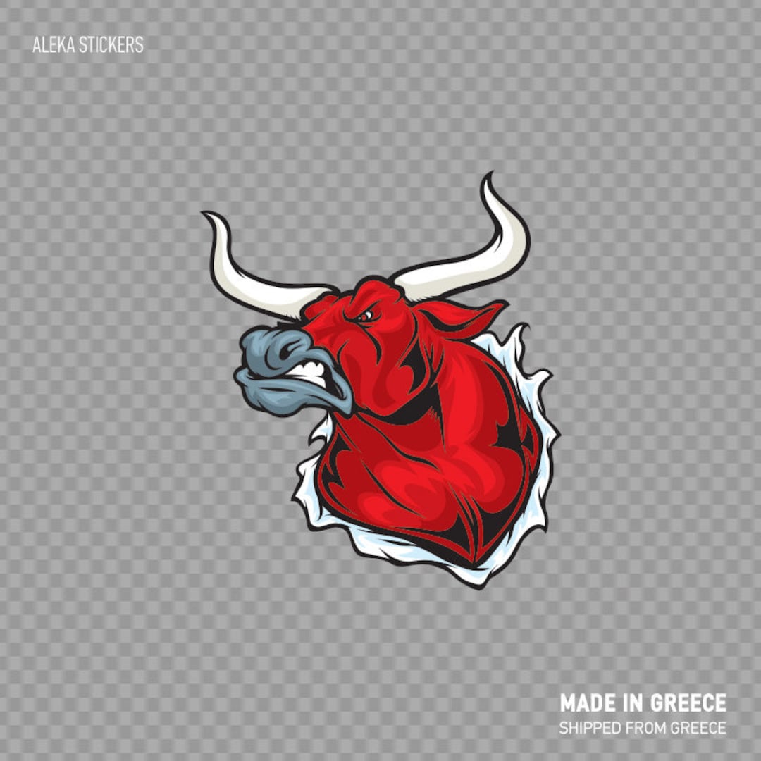 Decal Sticker Angry Bull Tearing Brutal Farm Angry Aggressive Fear ...