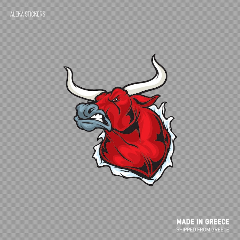 Decal Sticker Angry Bull Tearing Brutal Farm Angry Aggressive - Etsy