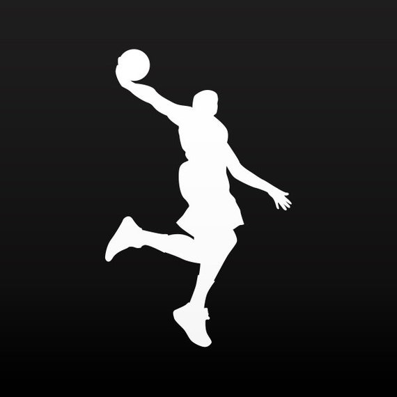 Decal Sticker Basketball Slam Dunk Defense Game Action Jump | Etsy