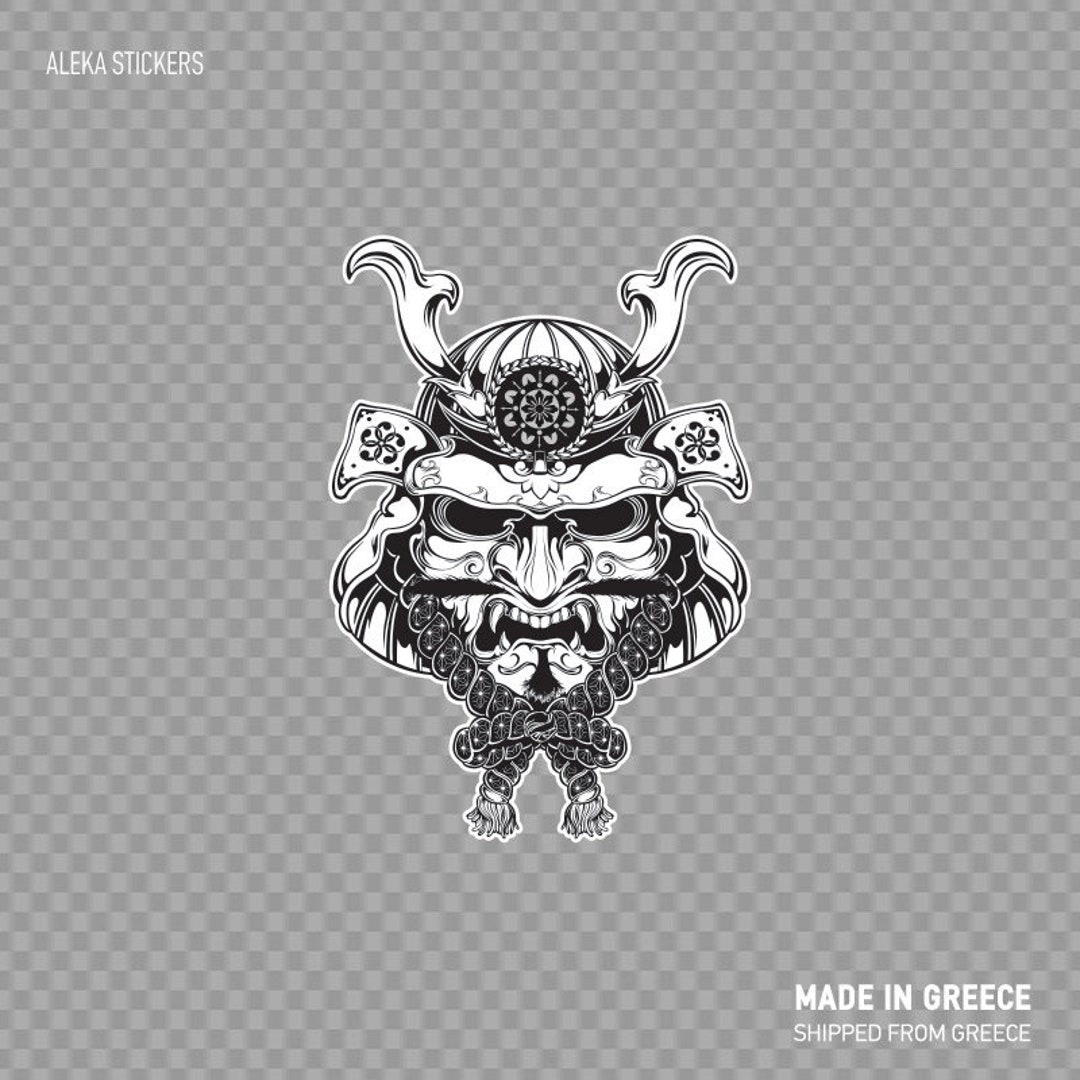 Decal Sticker Samurai Warrior Mask Martial Arts Traditional Top Quality ...