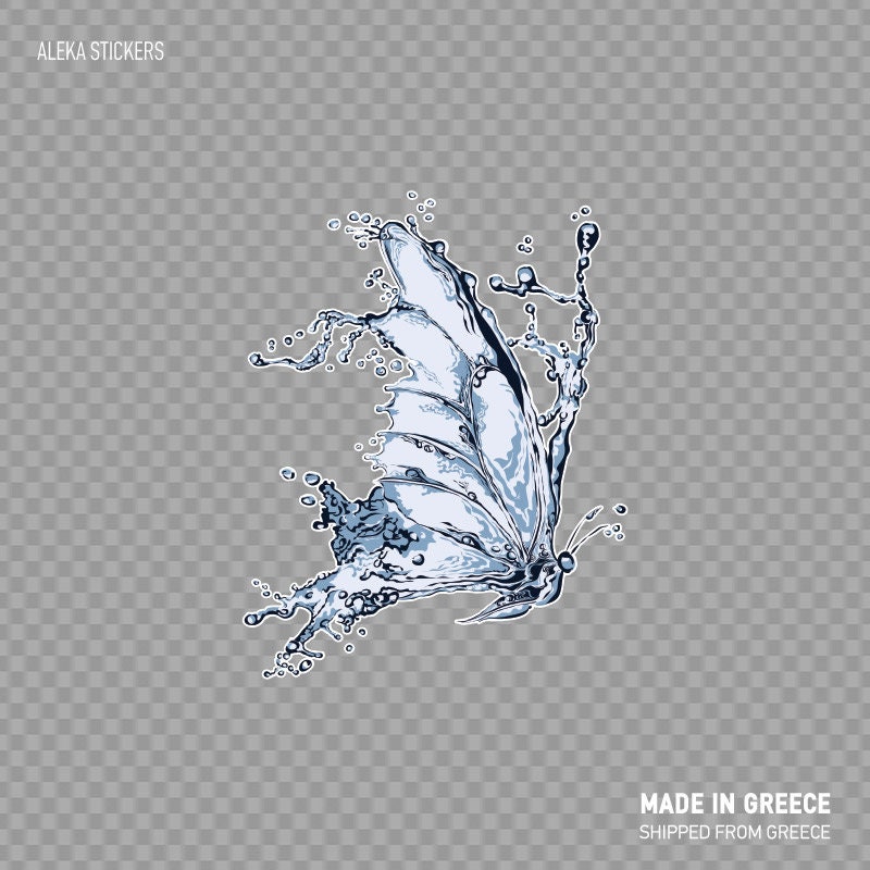 Decal Sticker Water Splash Butterfly Fly Freedom Spring Fantasy Top ...