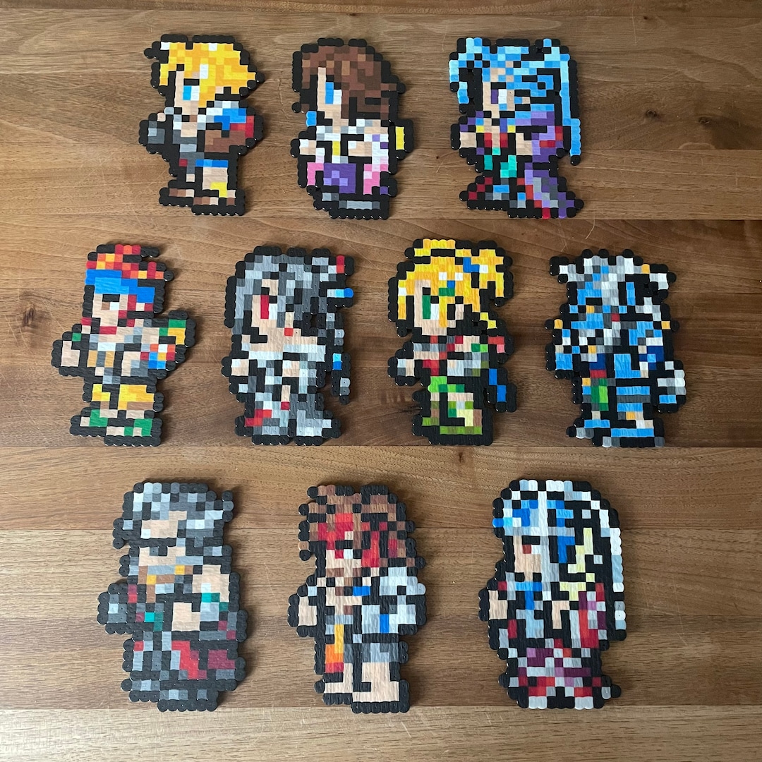 Final Fantasy X: Perler Bead Sprites - Tidus, Yuna, Wakka, Lulu, Auron ...