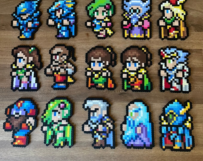 Final Fantasy IV: Perler Bead Sprites Cecil, Kain, Rosa, Rydia, Edge ...
