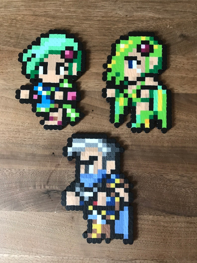 Final Fantasy IV: Perler Bead Sprites Cecil Kain Rosa | Etsy
