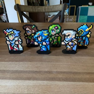 Final Fantasy IV: Perler Bead Sprites - Cecil, Kain, Rosa, Rydia, Edge ...