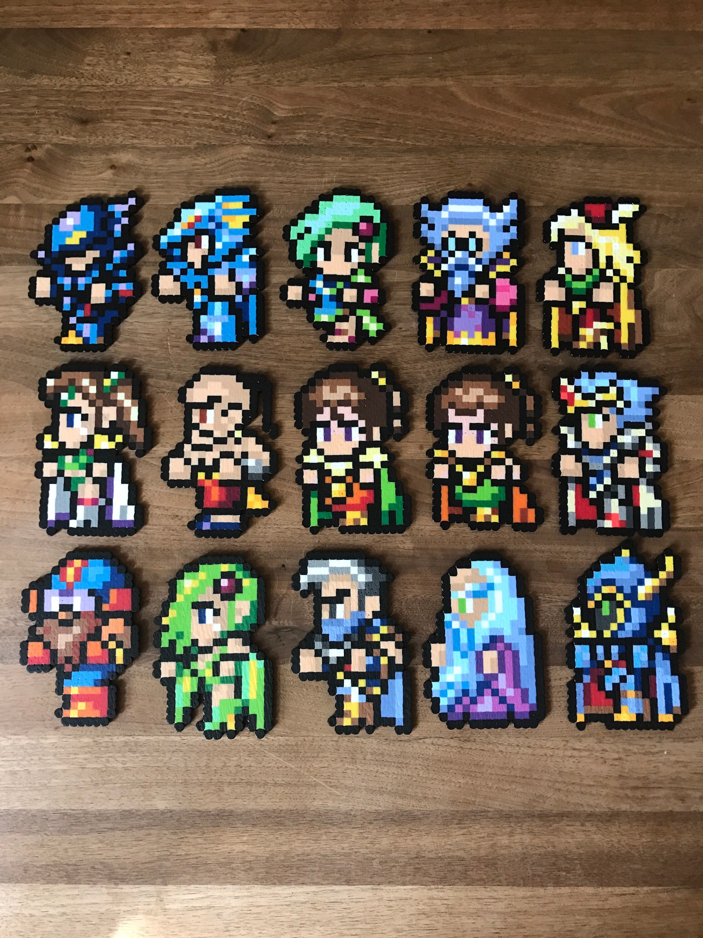 Final Fantasy IV: Perler Bead Sprites Cecil Kain Rosa | Etsy
