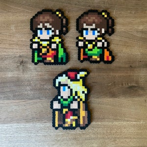 Final Fantasy IV: Perler Bead Sprites - Cecil, Kain, Rosa, Rydia, Edge ...