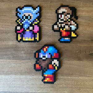 Final Fantasy IV: Perler Bead Sprites - Cecil, Kain, Rosa, Rydia, Edge ...