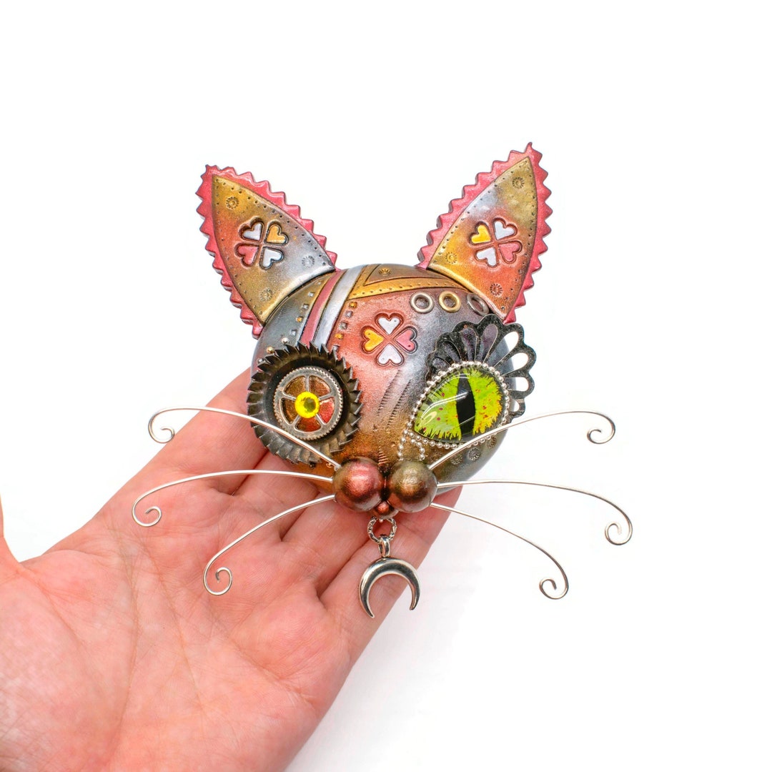 Steampunk Wall Decor, Cat Decor, Steampunk Cat Wall Decoration ...