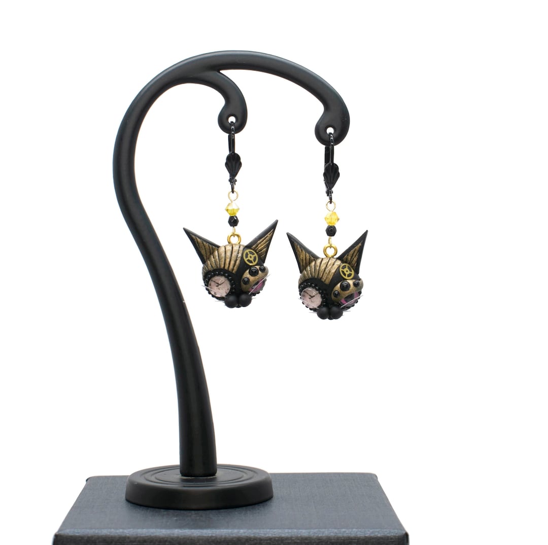 Cat Jewelry, Post Apocalyptic Art, Diesel Jewelry, Cat Earrings ...