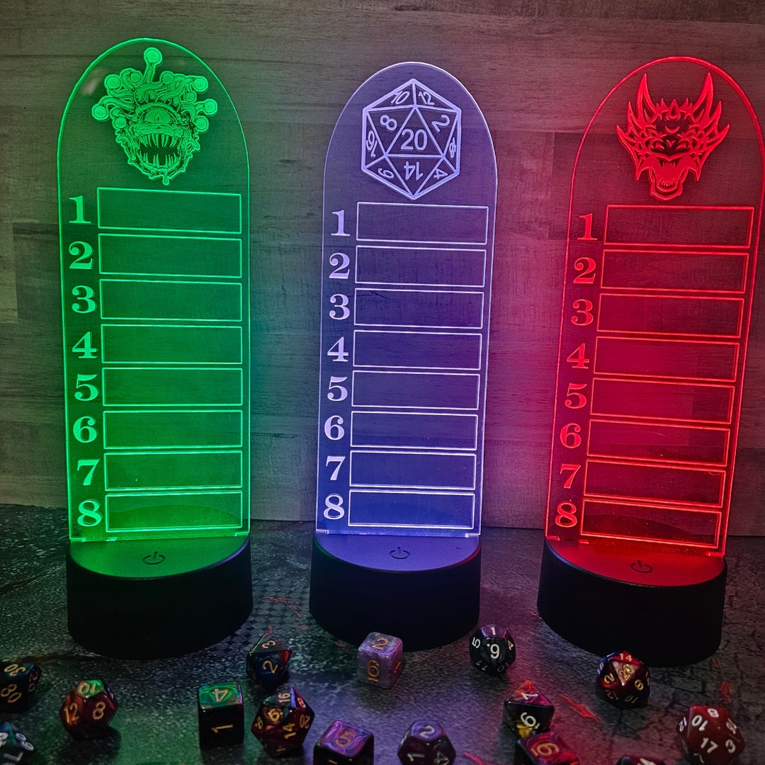 Laser Engraved Acrylic LED RPG Initiative Tracker - Etsy