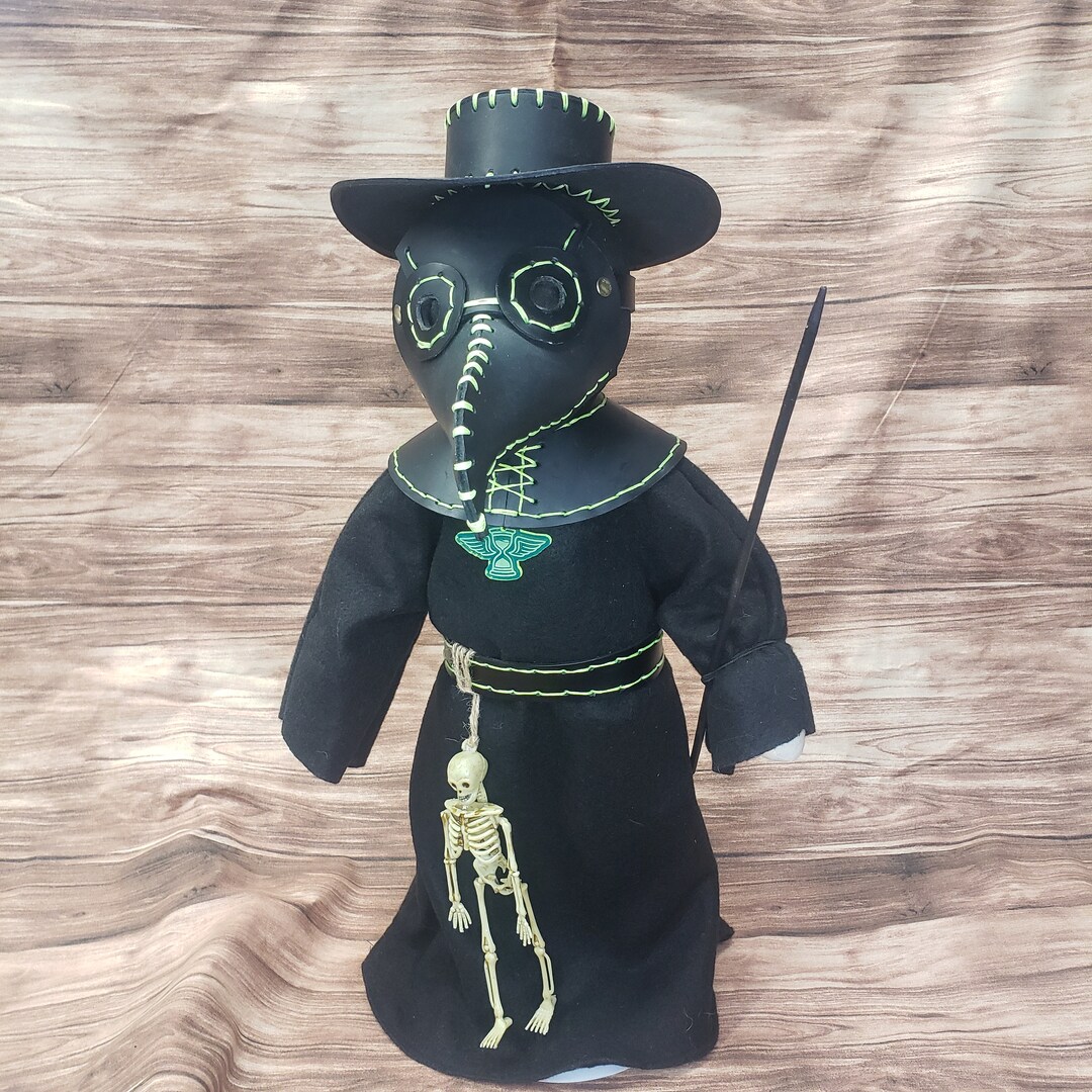 Handmade 18 Inch Plague Doctor Doll - With Leather Mask, Hat,cape,and ...