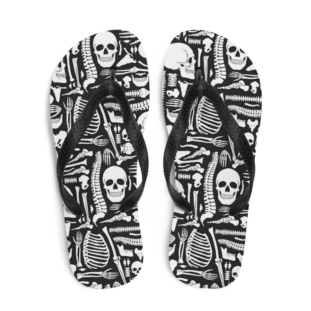 Skulls and Bones Flip Flops - Etsy