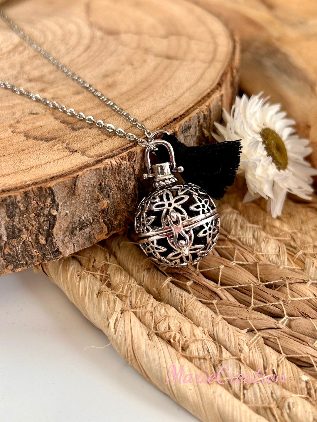 Pregnancy Bola Flower Pattern Cage Maternity Necklace for Nice Gift ...