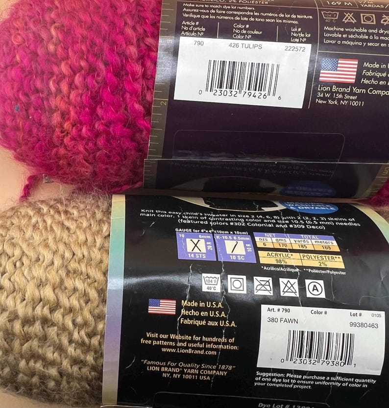 1 Skeins Vintage Homespun Yarn by Lion - 20 Colors Available 6 Ounces ...