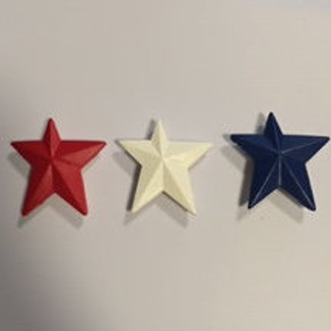 Red, White, and Blue Star Shaped Button Cover Set - Etsy
