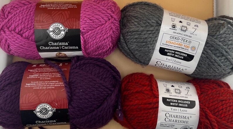 1 Skein Loops and Threads Charisma 5 Weight Fushia, Dark Purple or Red ...