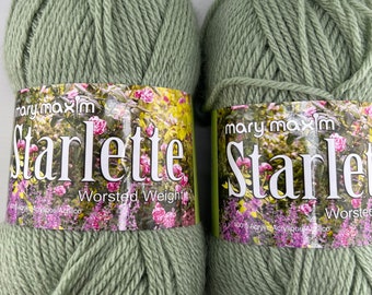 Vintage Mary Maxim Starlette Green 4 Ply Knitting Worsted Weight 100% ...