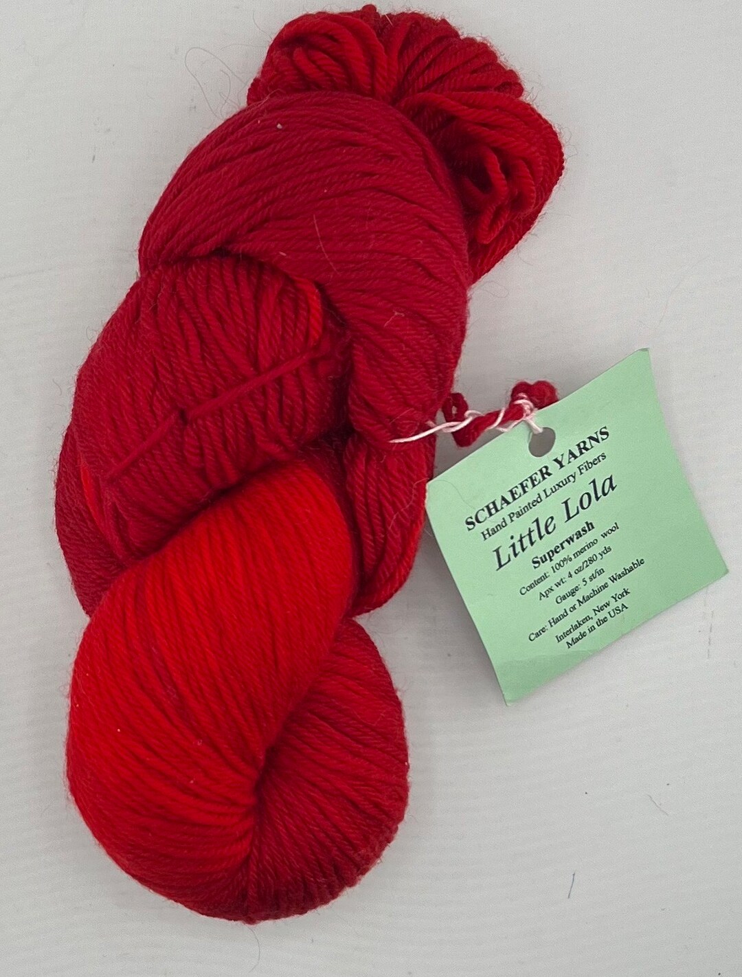1 Skein Schaefer Yarn Little Lola Red Mix Hard Dyed Sock Yarn Merino ...