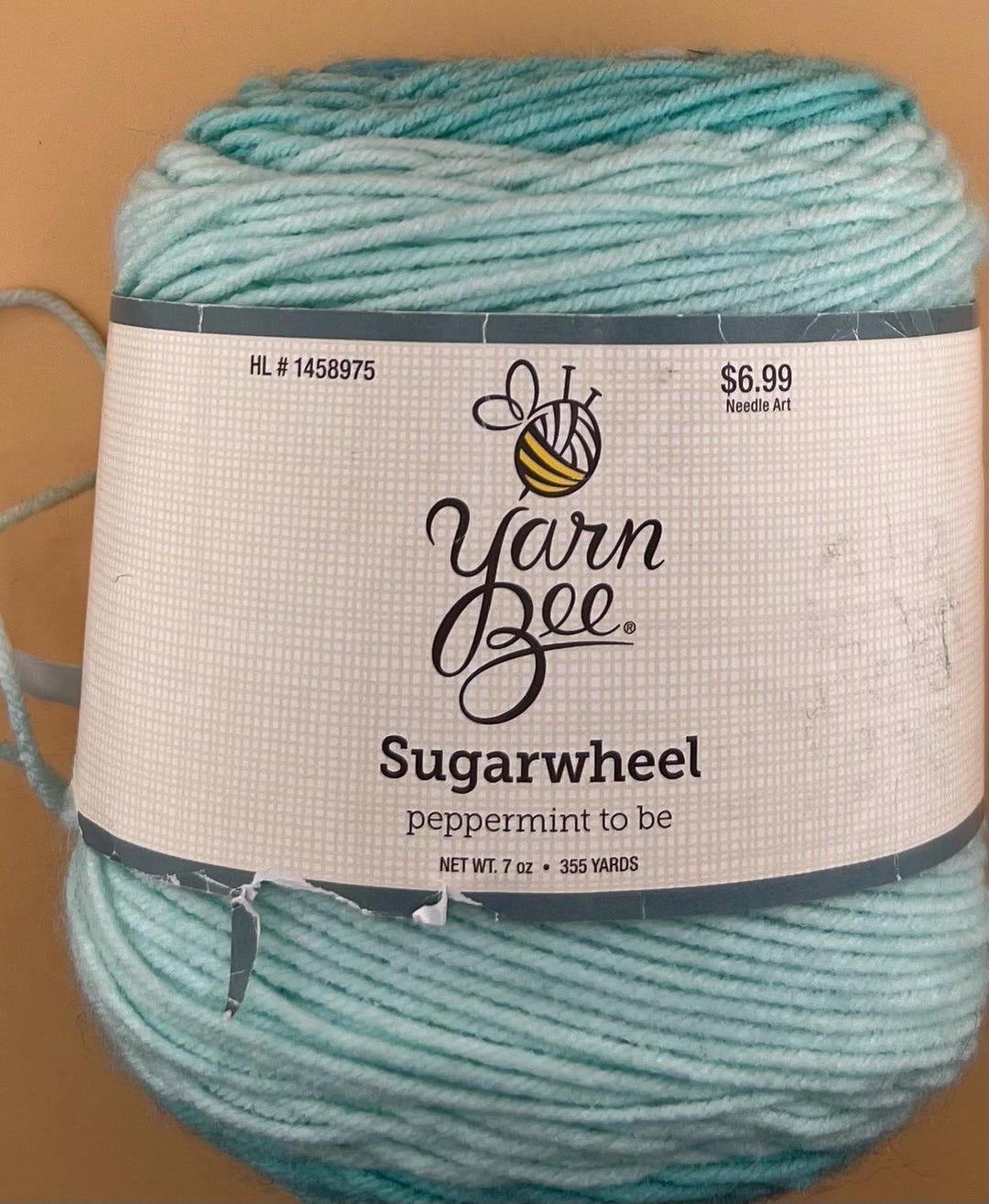 1 Skein Yarn Bee Sugarwheel Peppermint to Be 7 Ounce Acrylic ...