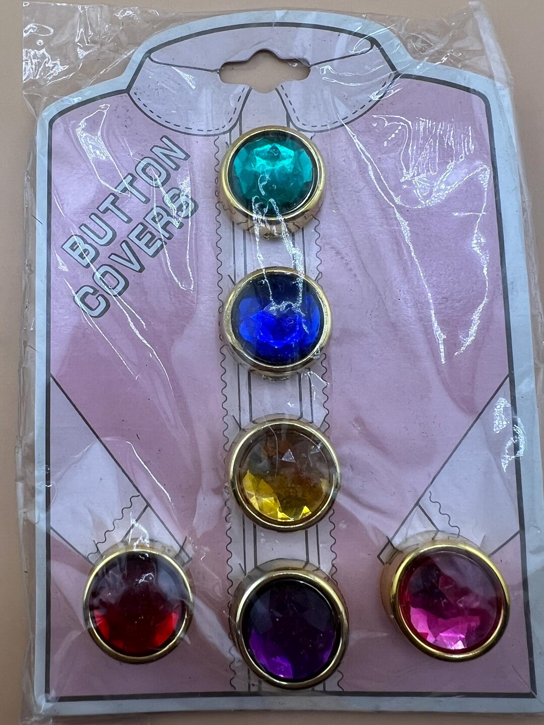 Vintage Button Covers Set of 6 New in Package 6 Different Color ...