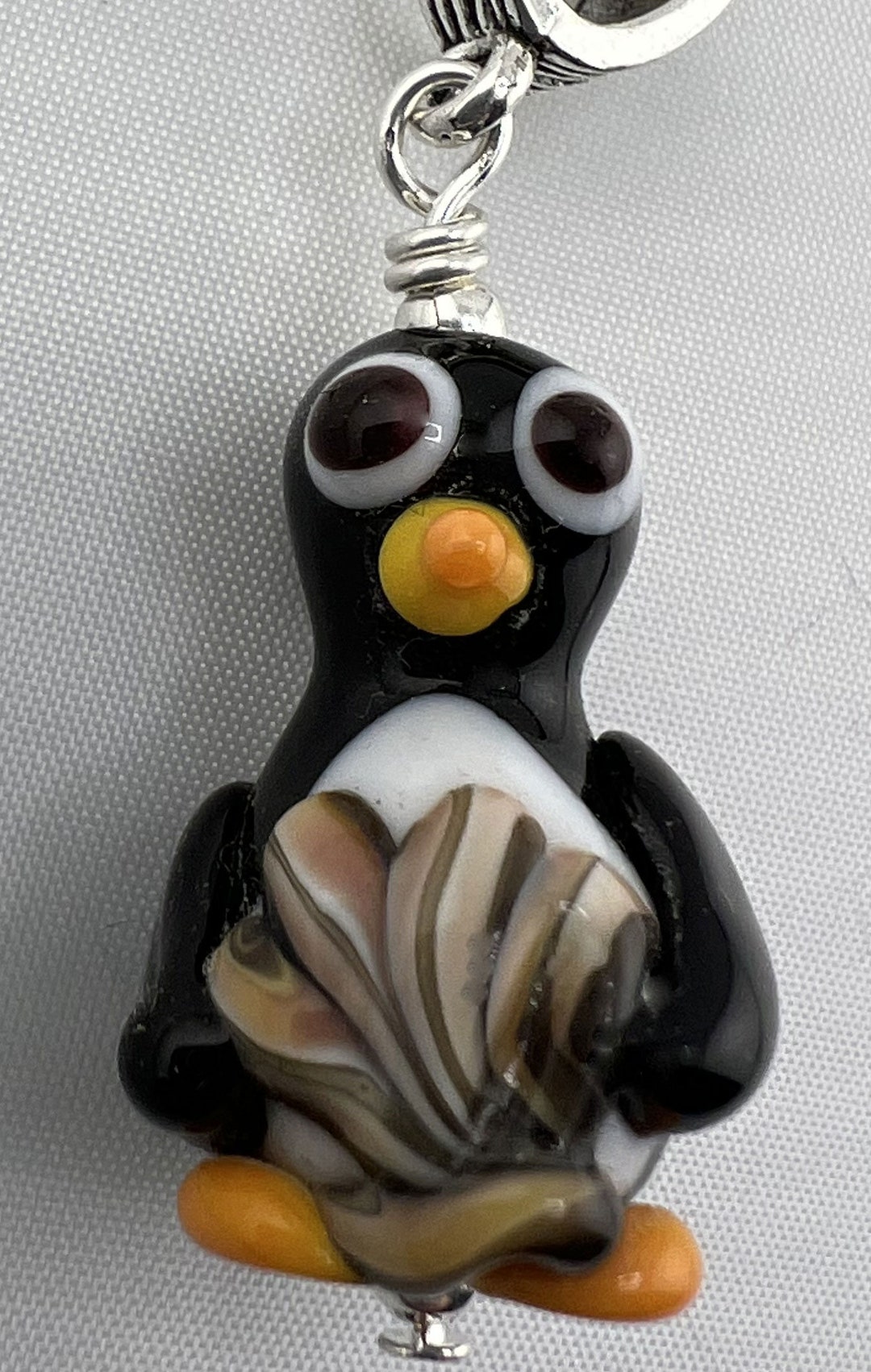 Penguin Holding Seashell - Pendant With Cord - Etsy