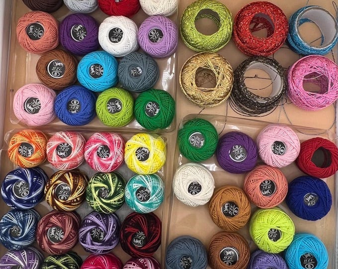 Large Lot Crochet Thread Size 8 Sample Size Spools .25 Ounce Each 50 ...