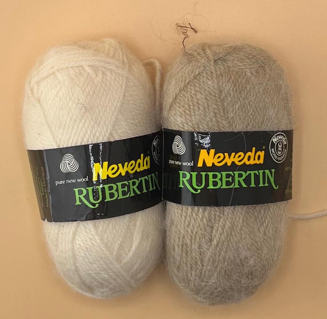 1 Skein Neveda Rubertin Wool Angora 20 Grams Cream and Tan - Etsy